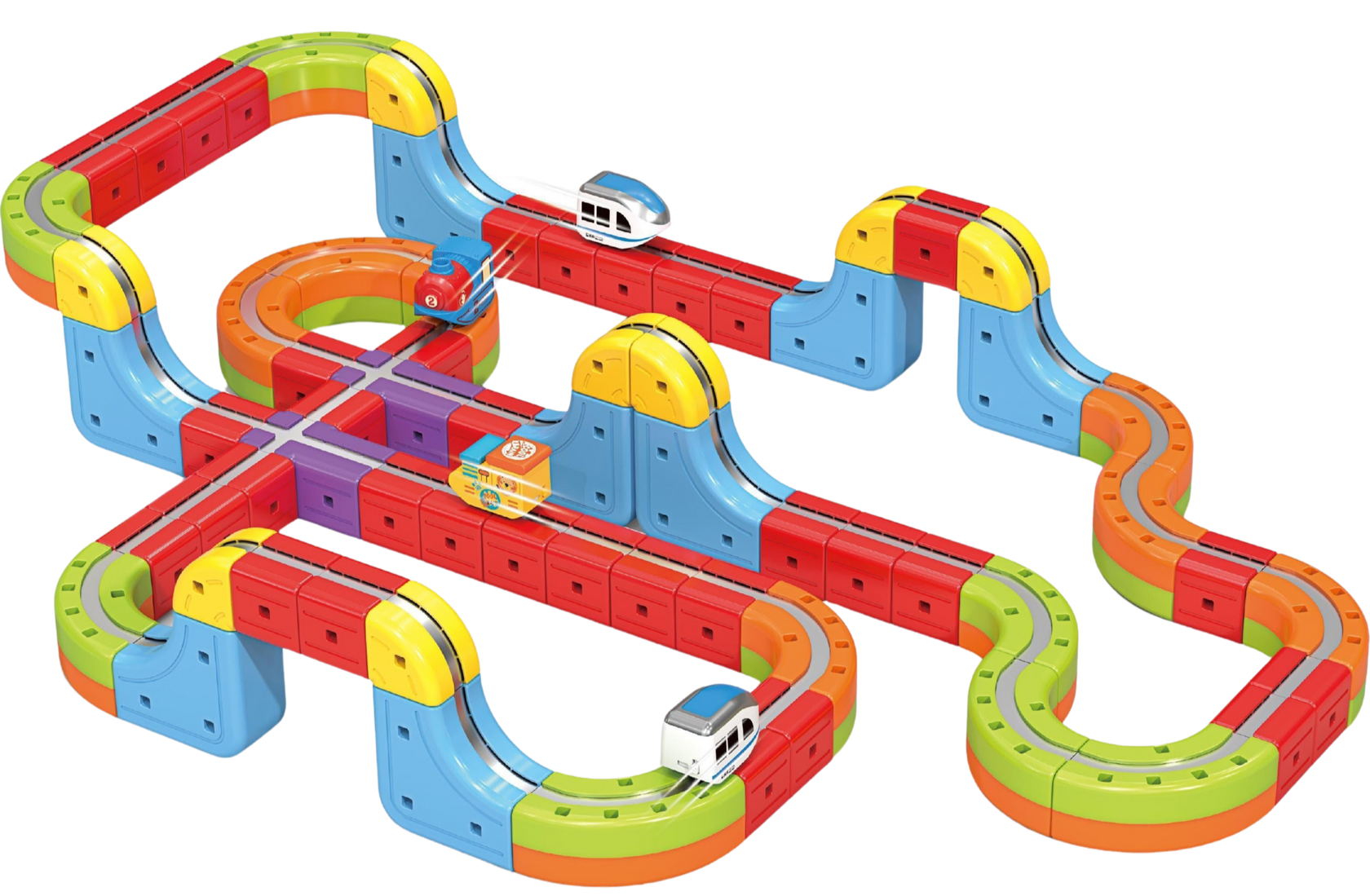Magnetic Train Track Building Set for Kids – Thoson MagTrack, USB ...